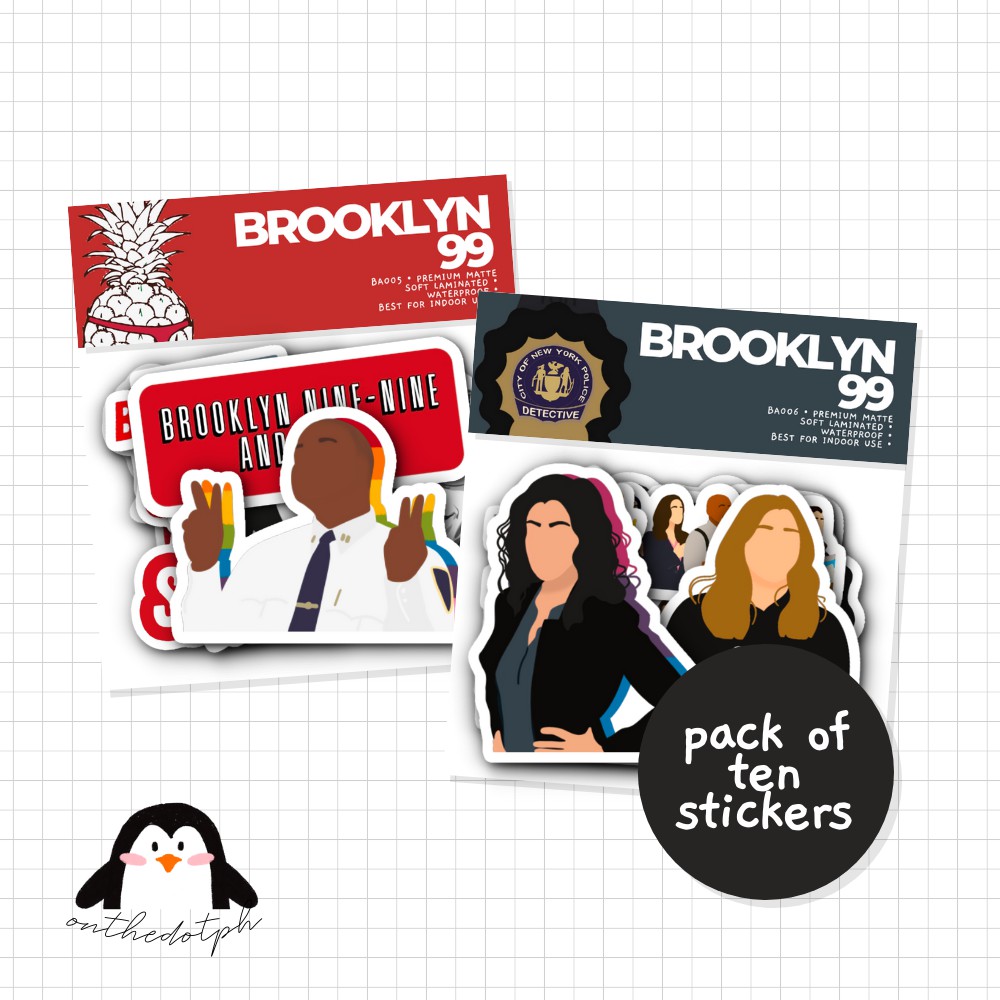 brooklyn 99 nine nine b99 laminated sticker pack • deco for gadgets ...