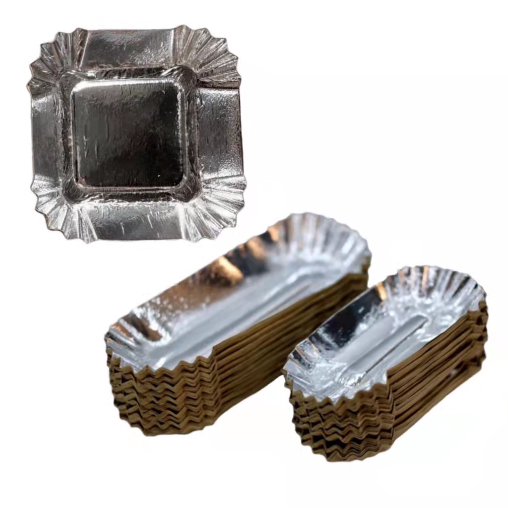 Paper Plates Silver Kikiam / Takoyaki / Hotdog / Fishball / Siomai ...