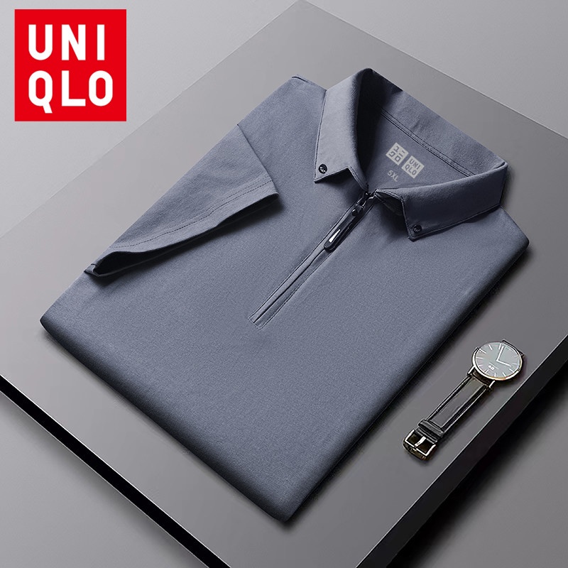 Uniqlo Mens Cotton Polo Shirt Summer Dry Fit Short Sleeve Casual Loose