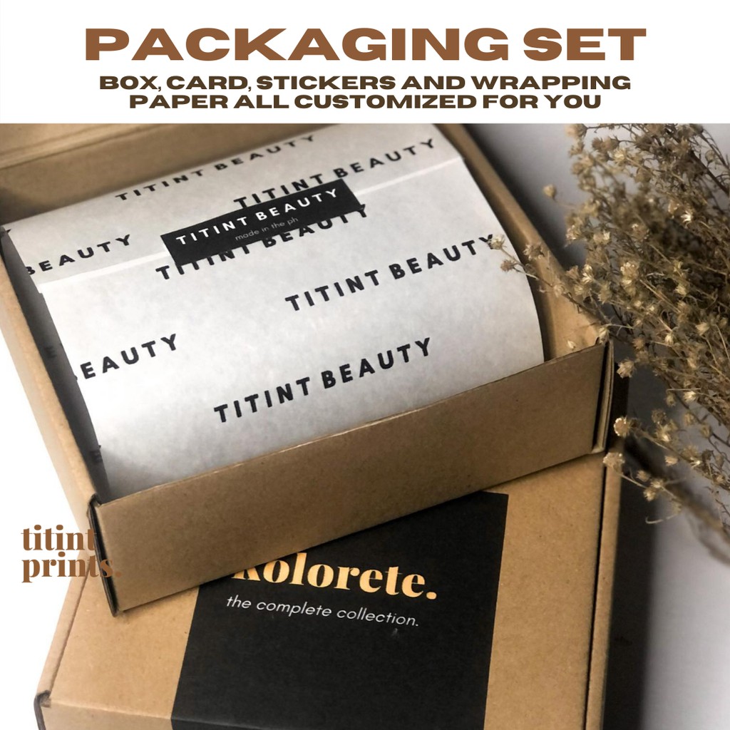 CUSTOMIZED PACKAGING SET 10PCS (box, wrapping paper, thank you card and ...
