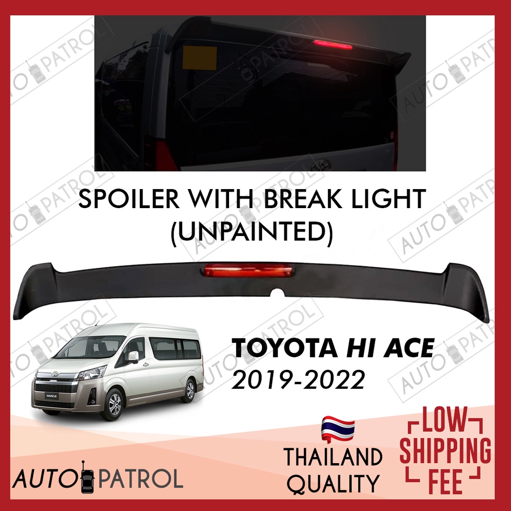 Toyota Hiace Commuter 2019-2022 Spoiler With Brake Light (Matte Black ...