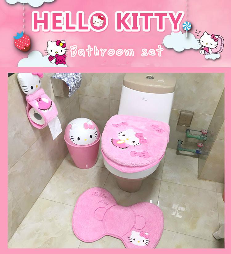 Paste Hello Kitty toilet seat potty bathroom plus thick velvet three ...