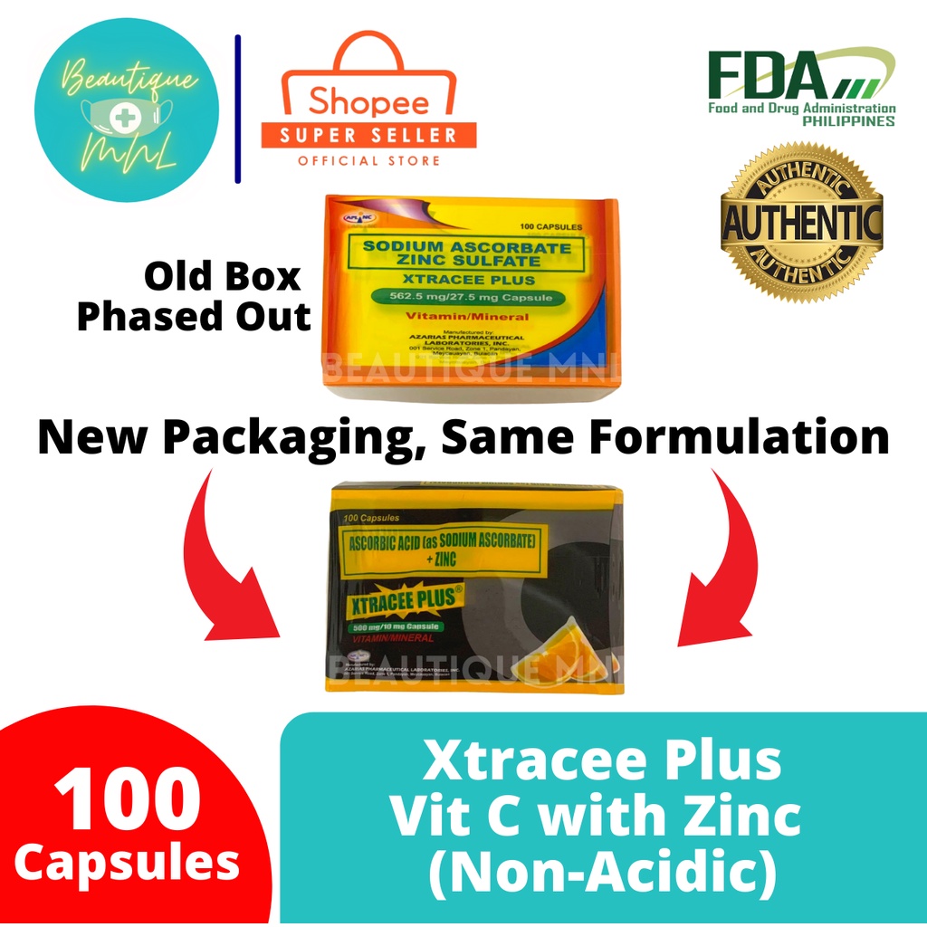 100% AUTHENTIC XTRACEE PLUS Sodium Ascorbate with Zinc (Vitamin C with ...