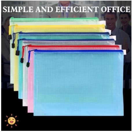 A4 Waterproof Plastic Zipper Paper File Folder | Shopee Philippines