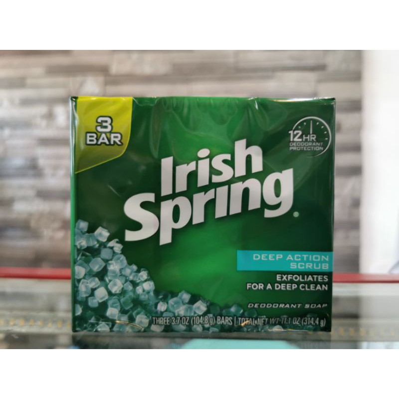 Irish Spring Bar Soap Deep Action Scrub Exfoliates | Shopee Philippines