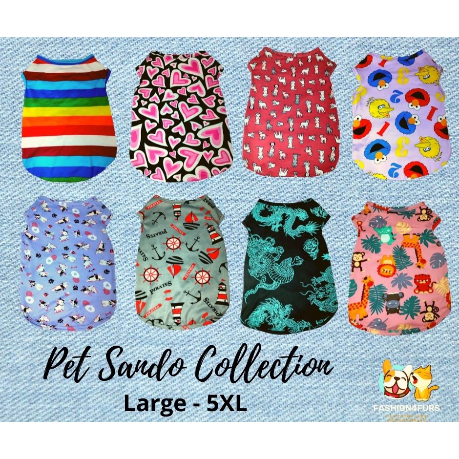 Batch 8 Pet Clothes Colorful Puppy Clothing Fashion Dog Sando for Large ...