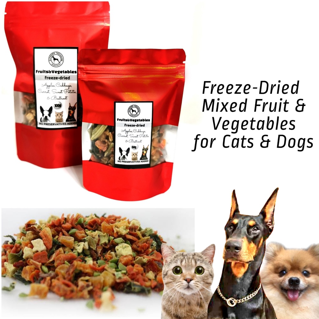 FREEZE DRIED MIXED FRUITS AND VEGETABLES FOOD TOPPER FOR PETS DOD CAT ...