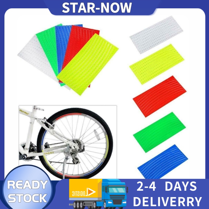 Bike Reflective Stickers MTB Bike Riding Wheel Spokes Fluorescent Tape ...