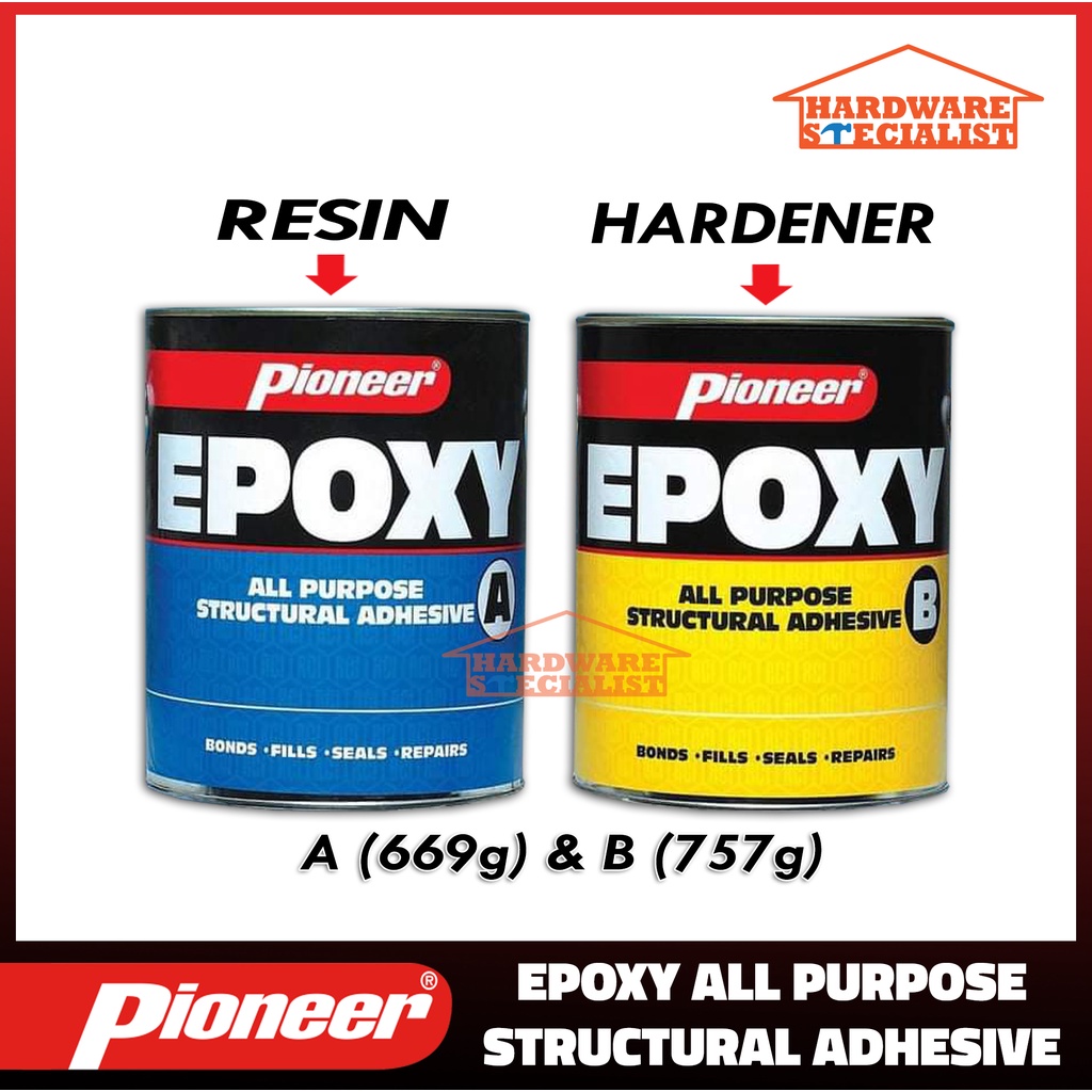 Pioneer Epoxy All Purpose Structural Adhesive A (669g) & B (757g) 1/2 L ...