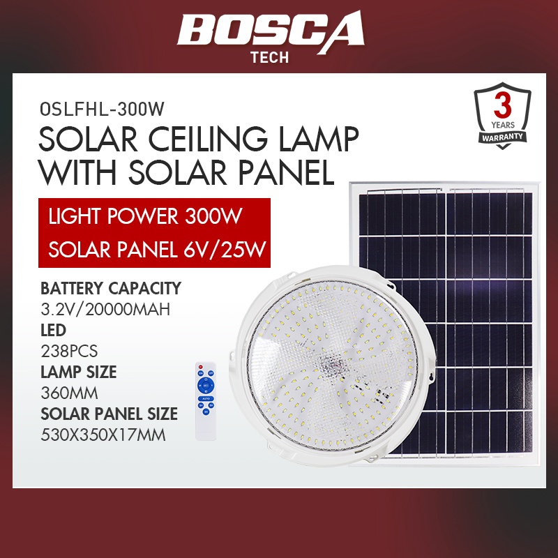 BOSCA Solar Ceiling Lamp Solar Light Ceiling light 36CM OSLFHL-300W ...