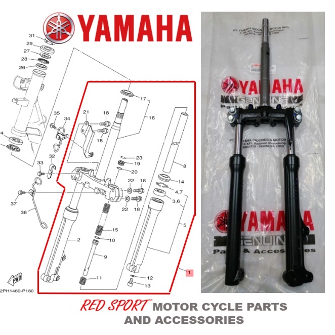 Front Shock Assy Mio i 125 Genuine Yamaha | Shopee Philippines