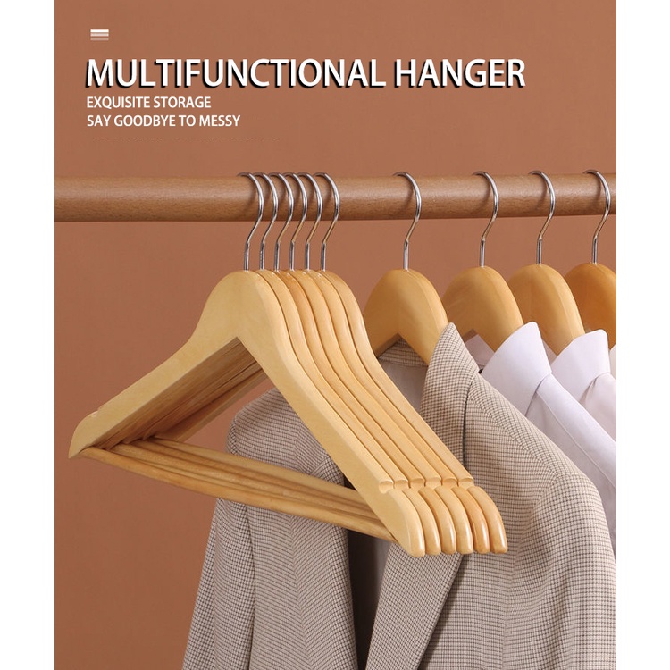 10pcs high quality wooden hangers for adults COD | Shopee Philippines