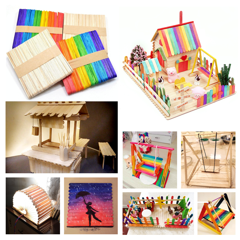 Wooden Popsicle Stick Ice Cream Sticks Arts & Crafts | Shopee Philippines