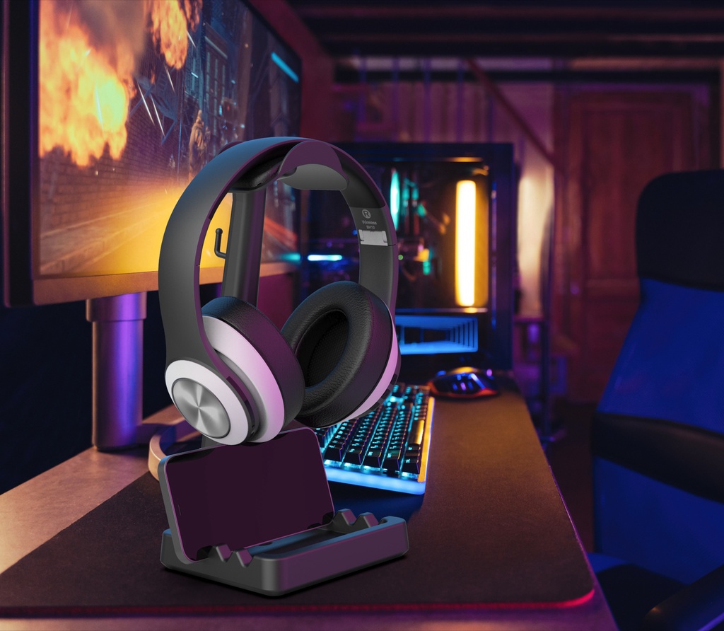 Heavy-Duty 5in1 Headphone Stand Universal Headset stand headphone ...