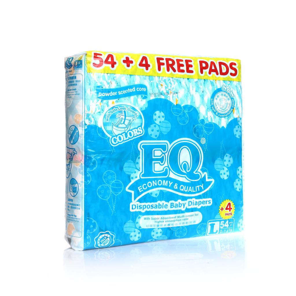 EQ Colors Jumbo Pack Large 54+4 's - Tape Baby Diapers | Shopee Philippines