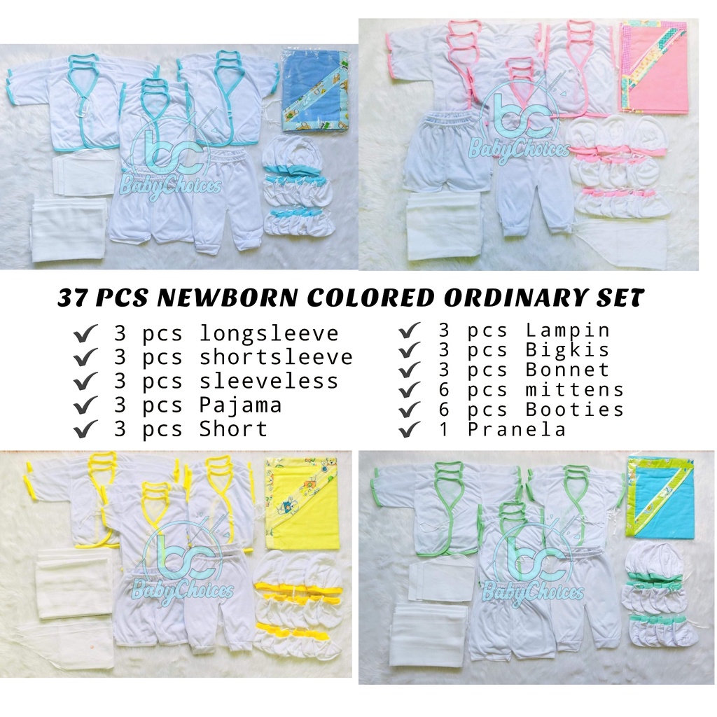 37Pcs Newborn clothes Tie side Ordinary colored Bias Baru baruan set ...