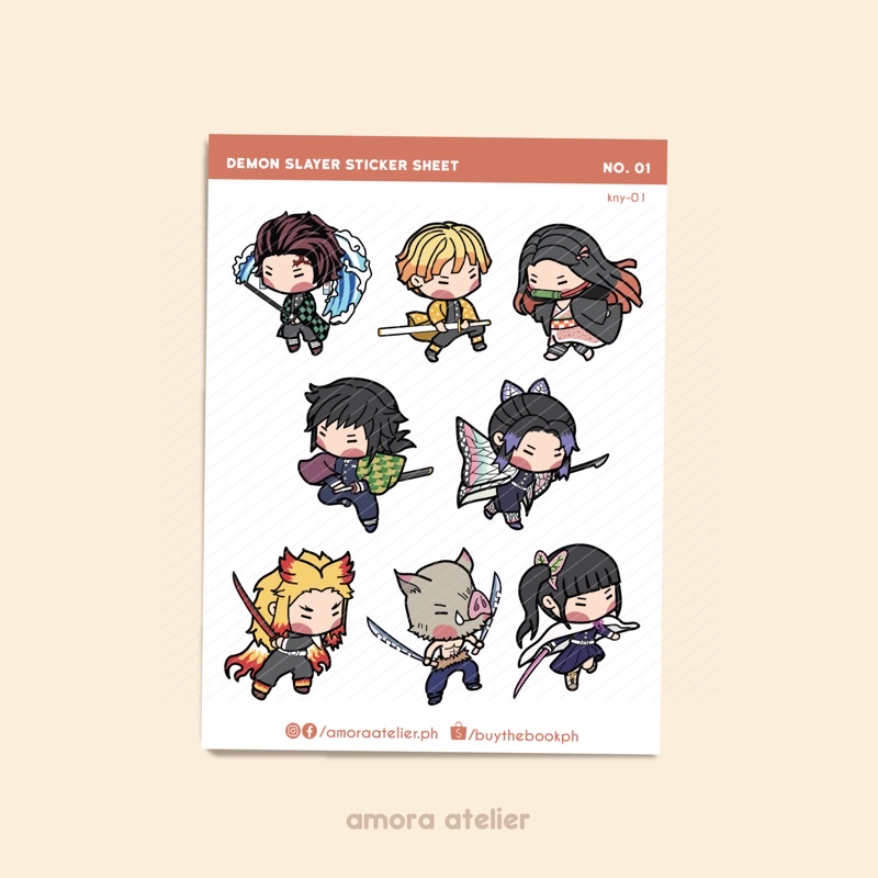Demon Slayer Kimetsu No Yaiba Sticker Sheet | KNY Journal Bujo | Amora ...