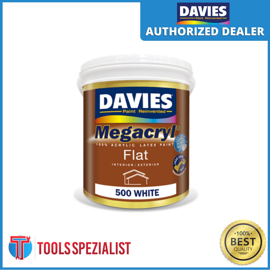 Davies DV-500 Megacryl Flat Latex White 16LTR | Shopee Philippines