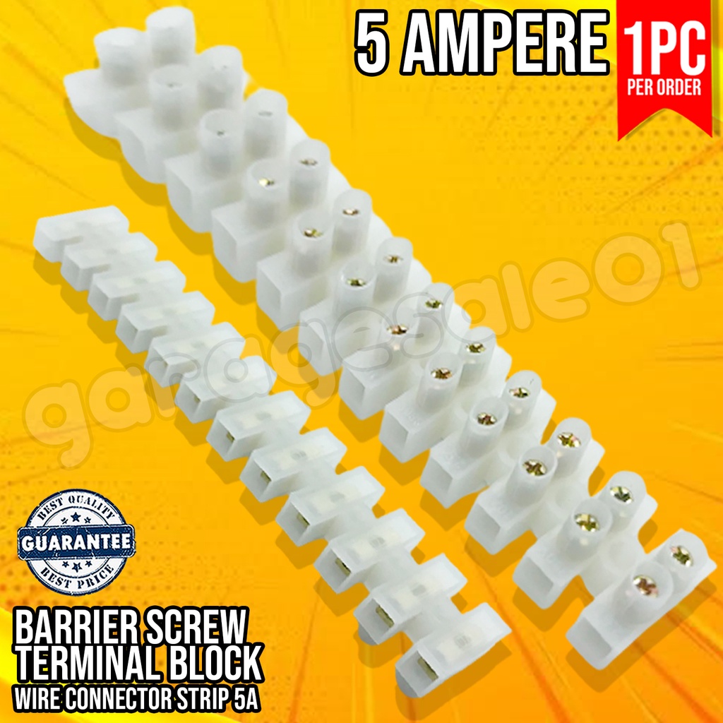 Barrier Screw Terminal Block Wire Connector Strip 5A | Shopee Philippines
