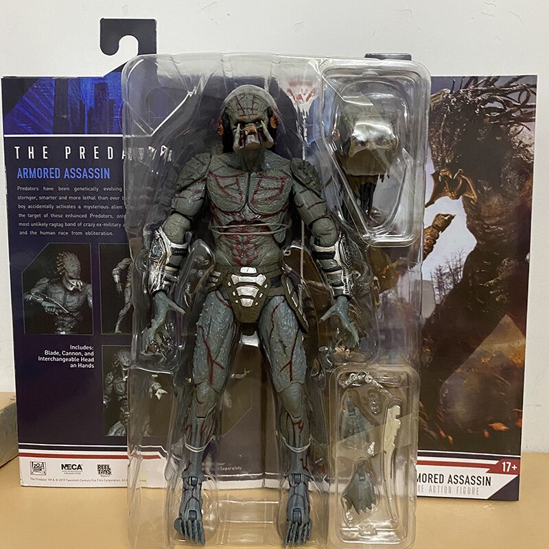 【ready stock】NECA Fugitive Predator Figure Armored Assassin Ultimate Unmasked PVC Action Figure ...