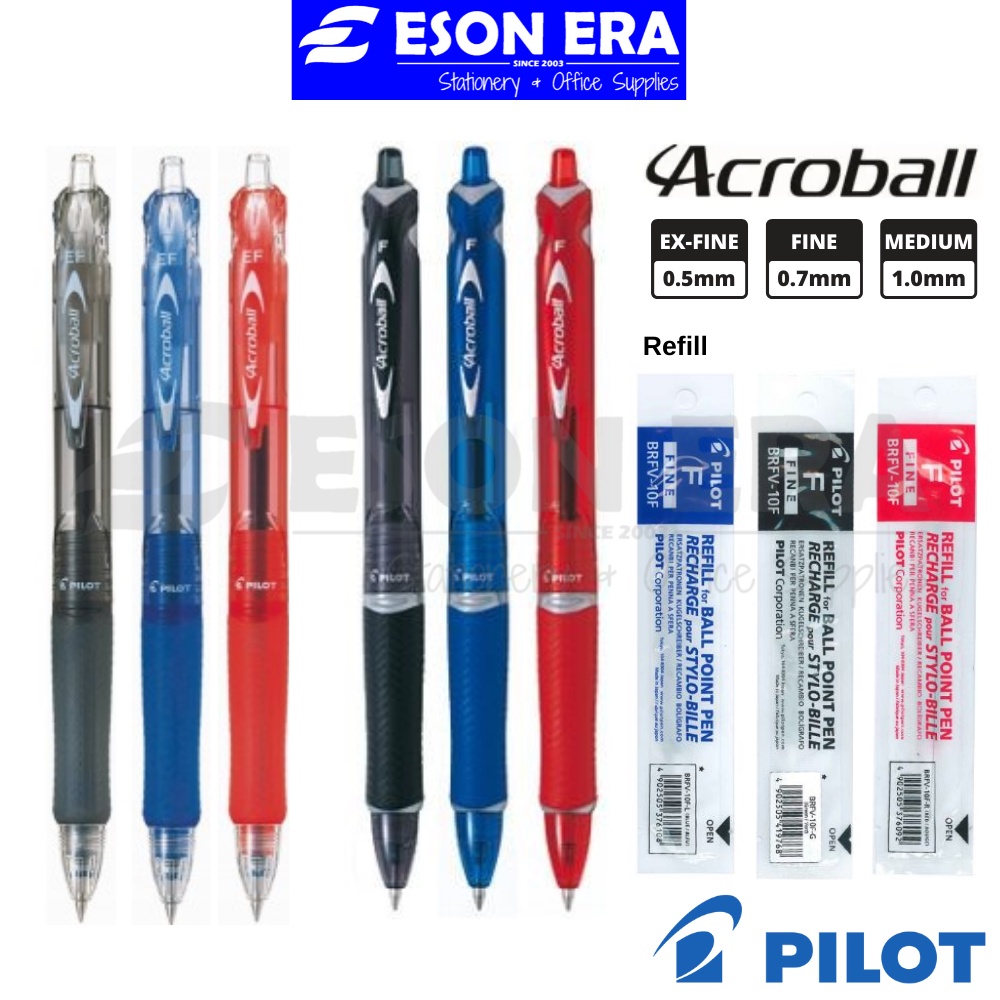 Pilot Acroball Ball Pen Retractable Refillable Ballpoint Pen EF / F / M ...