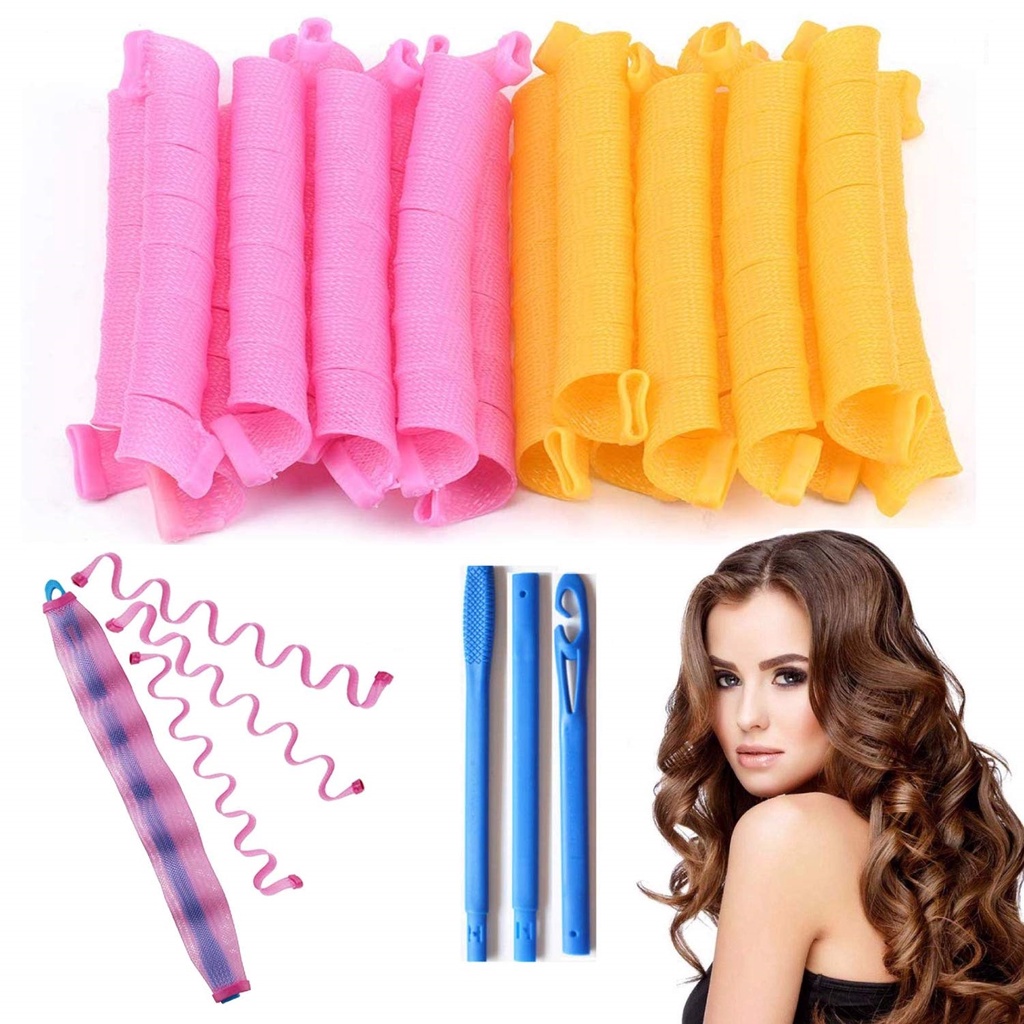 Magic Hair Curlers 16 pcs Curls Styling Kit, DIY No Heat Hair Curlers ...