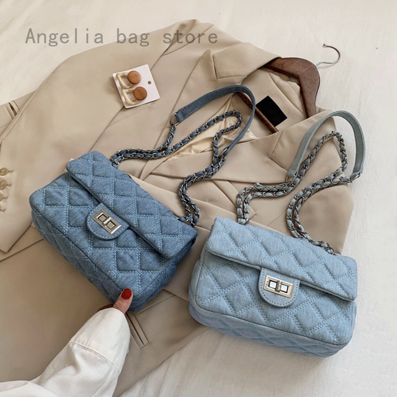 cute bag store Fashion chain shoulder bag Ladies denim quilted bag ...