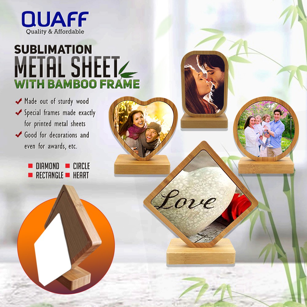 Quaff Sublimation Metal Sheet with Bamboo Frame | Shopee Philippines