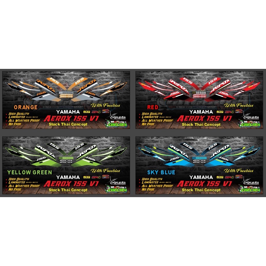 Yamaha Aerox 155 V1 Stock Thai Decals / Stickers with freebies | Shopee ...