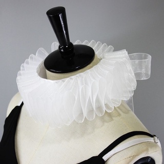 Best Womens Renaissance Elizabethan Ruffled Fake Collar Chiffon White ...