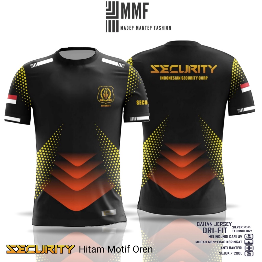 Security T shirt Sublimation M L XL XXL Anti Bacterial Dry Fit Security ...