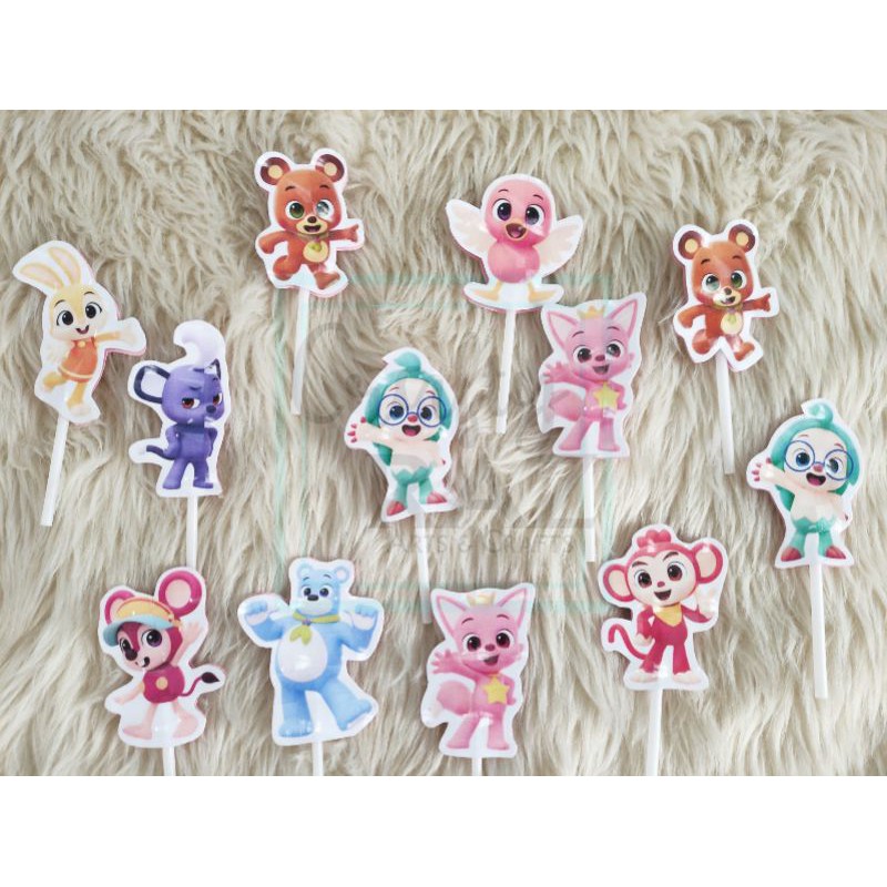 12 pcs Pinkfong and Hogi Cupcake Toppers | Shopee Philippines