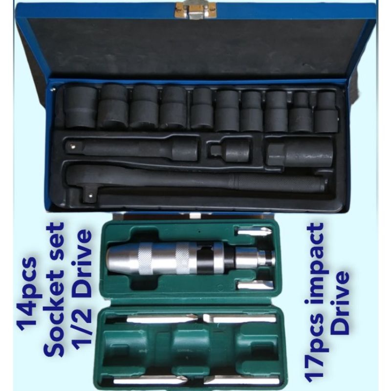 Original flyman 14pcs socket set 1/2 drive and impact wrench 1/2 drive ...
