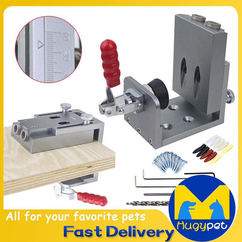 Pocket Hole Locator Jig Kit Aluminum Alloy 15 Degree Angle Oblique Hole ...