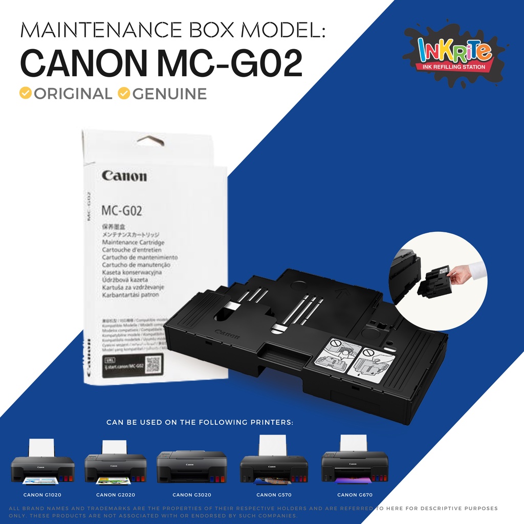 Original Genuine Canon MC G02 Maintenance Cartridge for Canon G1020 G2020 G3020 MC-G02 | Shopee ...