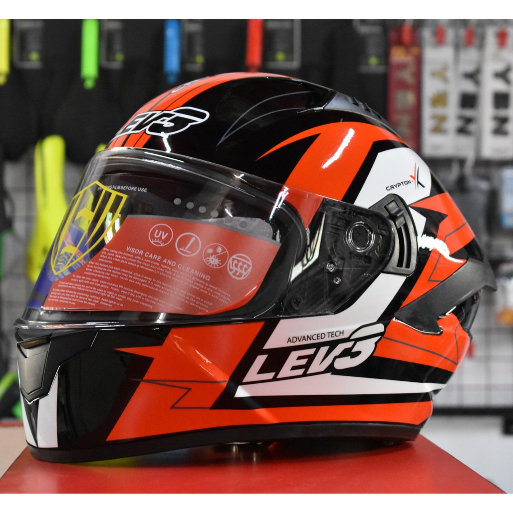 Lev3® FullFace Dual Visor BJ-9960 Crypton Motorcycle Helmet | Shopee ...