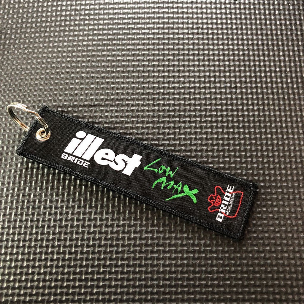 JDM ILLEST Car keytags Strap keychian Emblem Webbing Strap Keychain Key ...