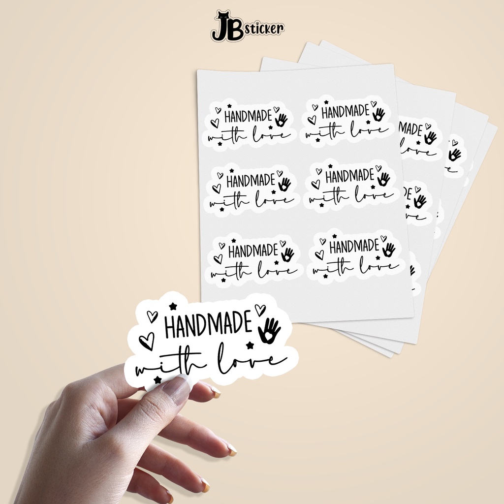 50pcs Handmade with love Sticker Label, Packaging Labels, Product ...