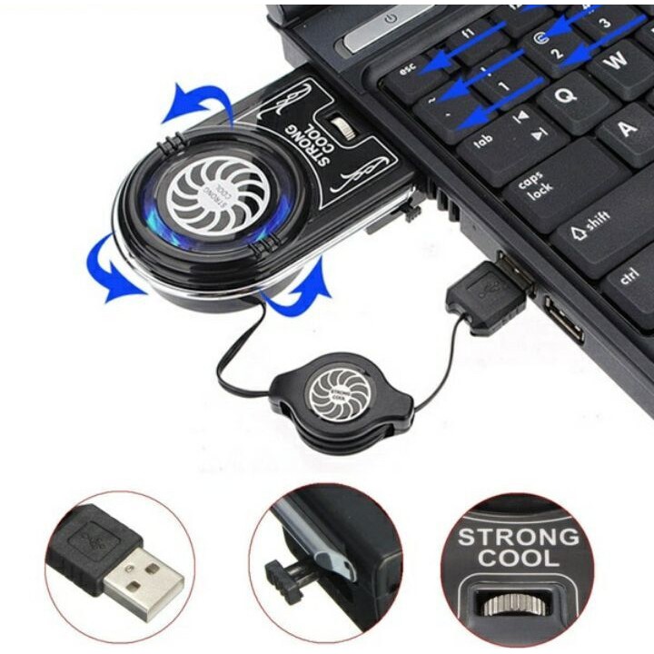 New Mini Vacuum LED USB Air Extracting Cooling Fan Cooler for Notebook ...