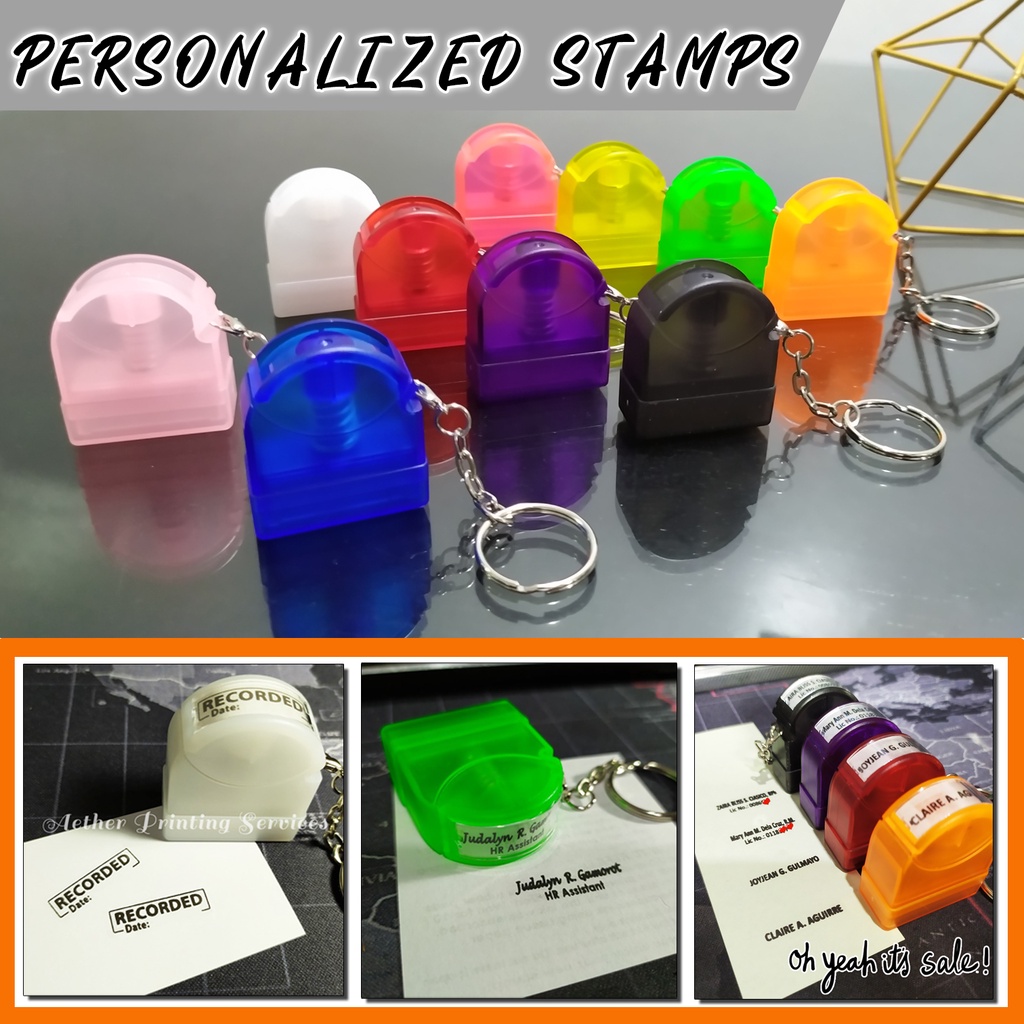 COD Transparent Keychain Stamps, Personalized Flash Stamps, Self Inking ...