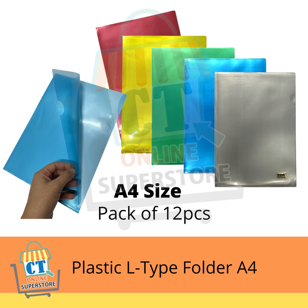 Plastic L-Type Folder A4 (Pack of 12pcs) | Shopee Philippines