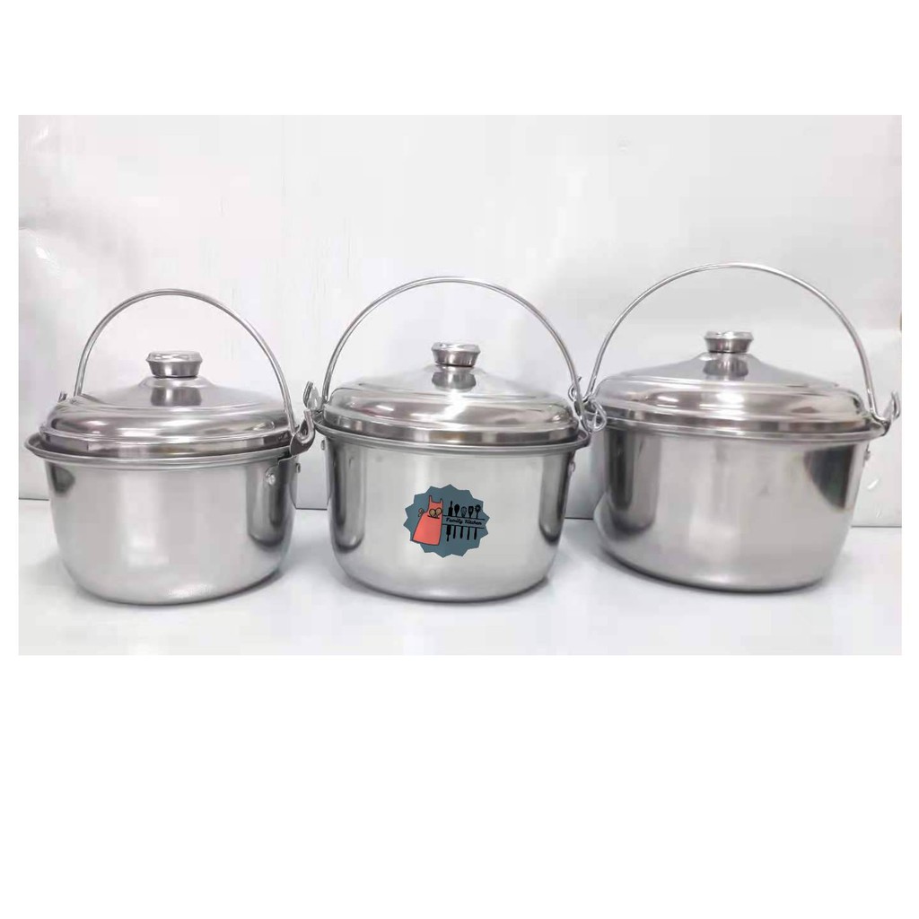 Swing Handle Stainless Steel Pot Kaserola kaldero | Shopee Philippines