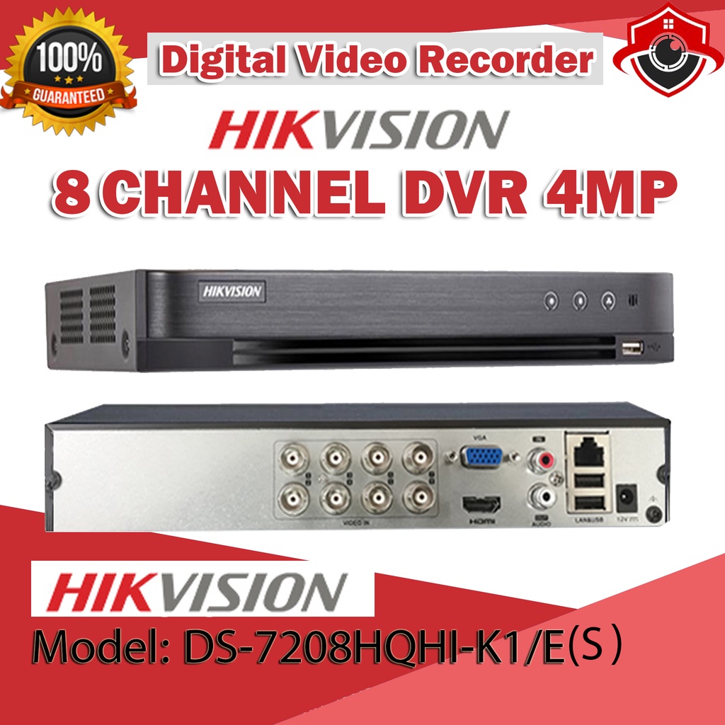 HIKVISION DVR 8 CHANNEL 4MP DS-7208HQHI-K1/E(S) | Shopee Philippines