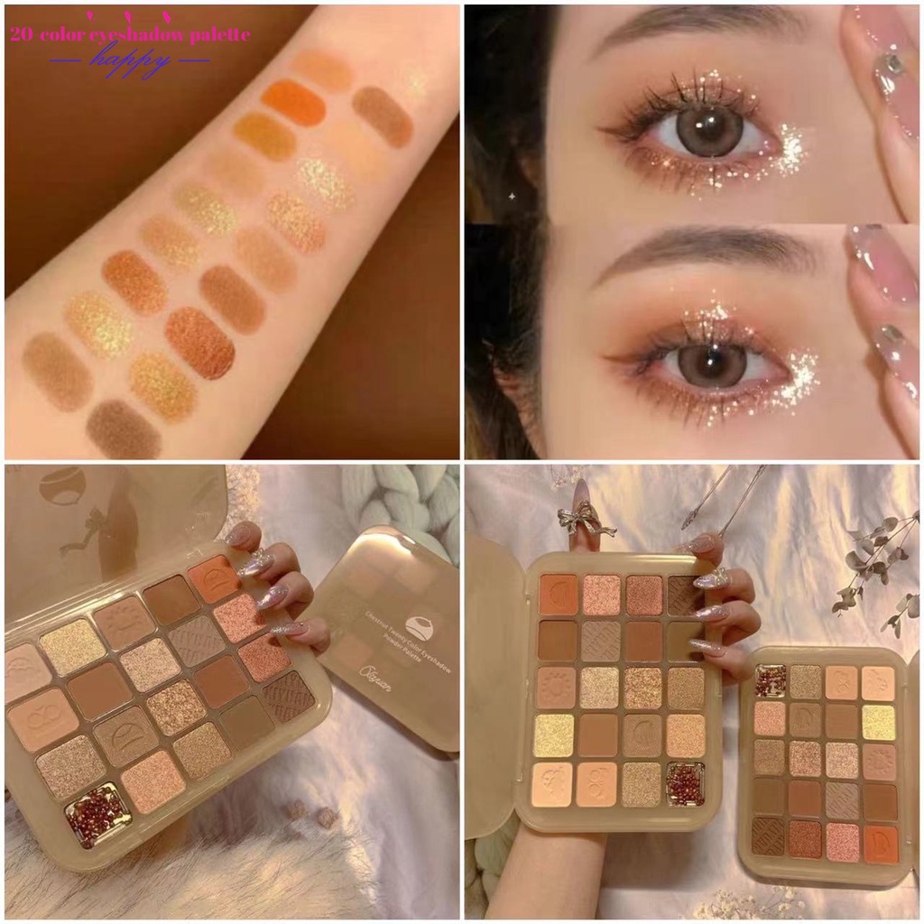 20 Colors Chestnut Eyeshadow Palette Matte Pearlescent Earth Color ...