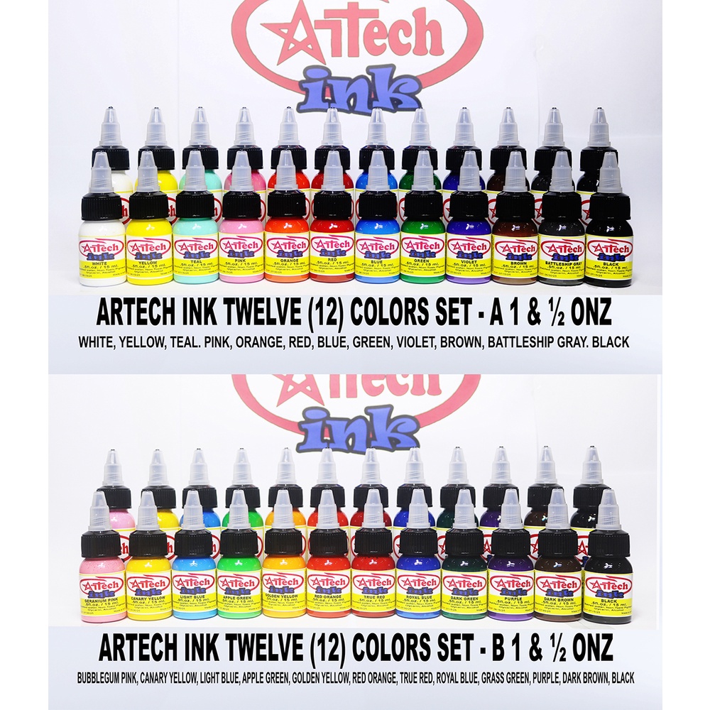 ARTECH INK TWELVE (12) COLORS SET [Set A & B] | Shopee Philippines