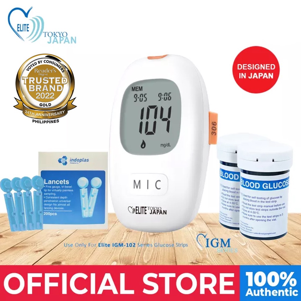 Indoplas Elite Tokyo Japan Blood Glucose Meter Glucometer Monitoring ...