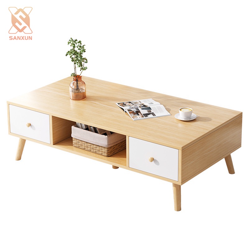 Sanxun Coffee Table With Drawer Simple Modern Creative Small Apartment ...
