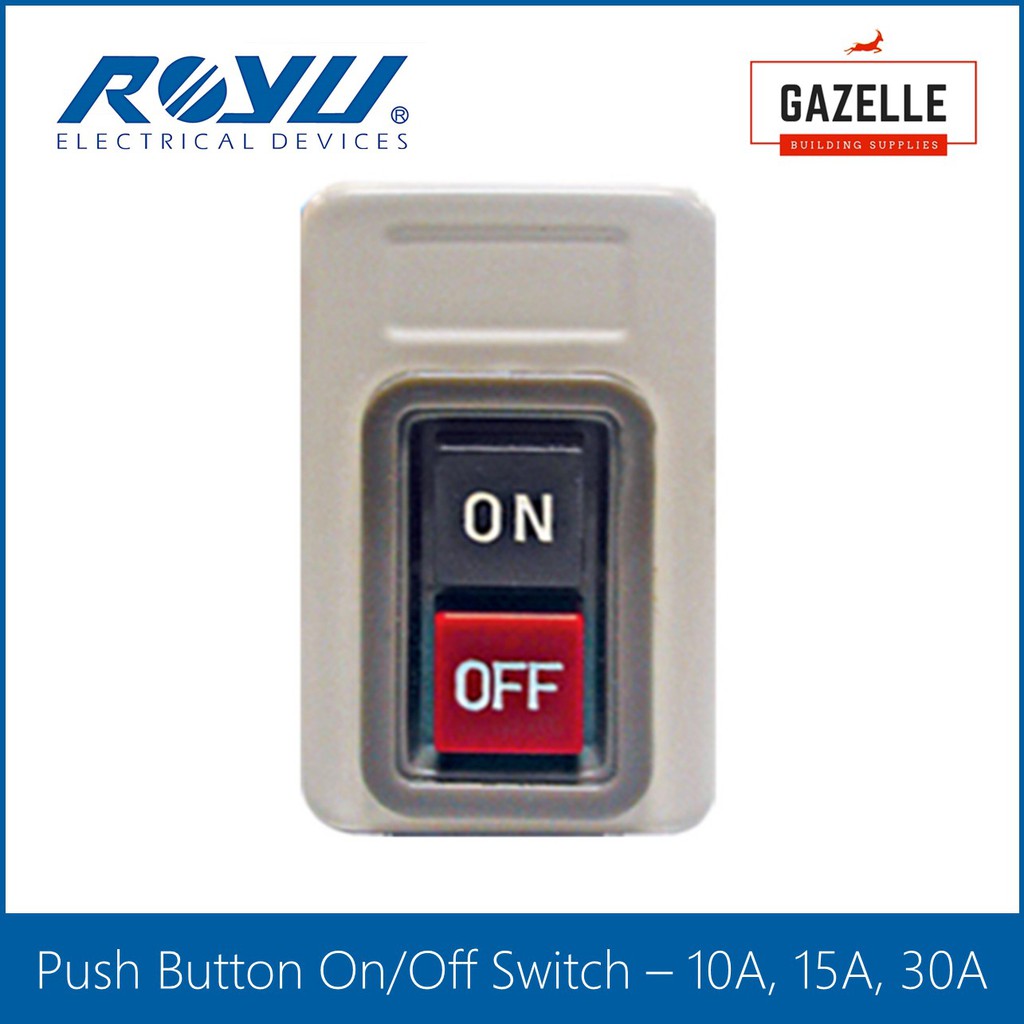 Royu Push Button Switch 3 Pole 220V - 10A, 15A, 30A | Shopee Philippines