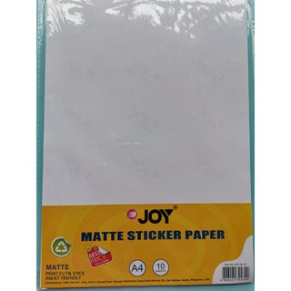 Joy Sticker Paper Glossy/Matte A4 10 sheets per pack | Shopee Philippines