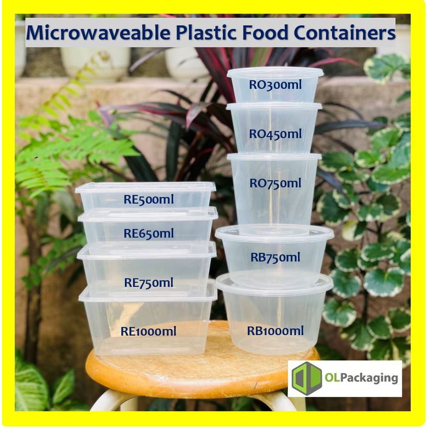1bx (300/450pcs) Microwaveable Plastic Food Containers with Lid ...